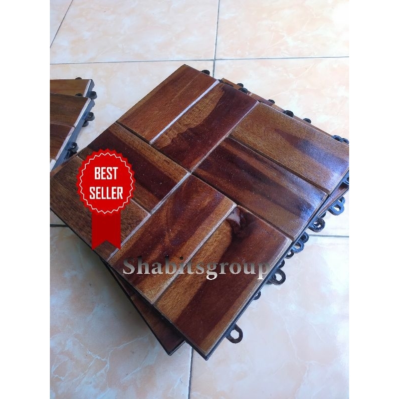Jual BISA COD lantai kayu portabel motif ukuran 30x30 decking kayu ...