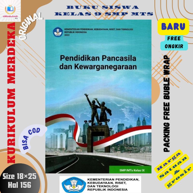 Jual Buku Siswa Kelas Pendidikan Pancasila dan Kewarganegaraan PPKn Kelas 9 SMP MTs Kurikulum ...
