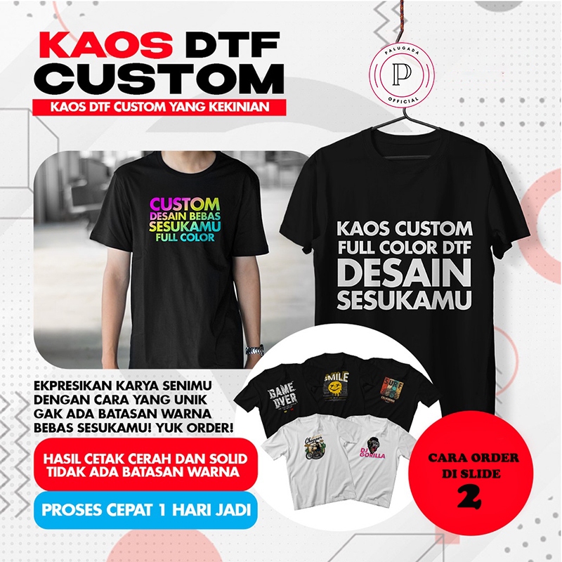 Jual Baju kaos sablon custom satuan foto gambar nama tulisan kata kata desain sendiri teknik ...