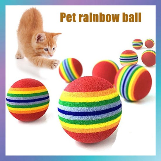 Jual Mainan Kucing Bola Import Gigitan Rainbow Ball Garukan Mainan ...