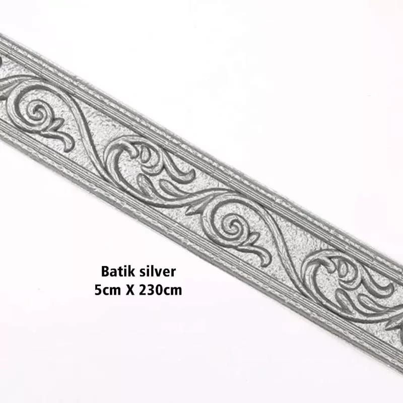 Jual Wallpaper list 3D foam batik silver || wallpaper list foam abu ...