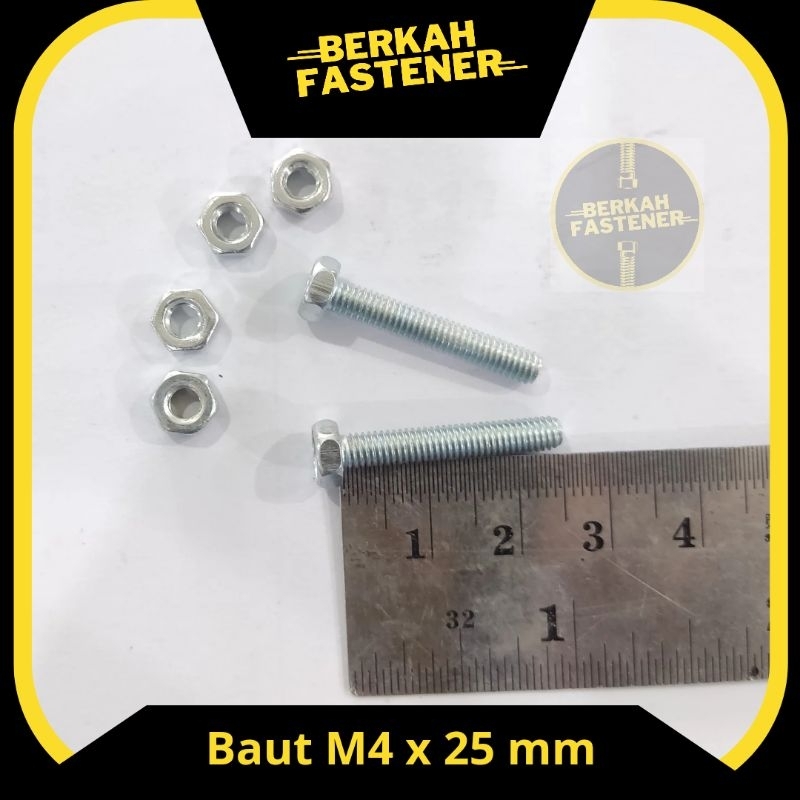 Jual Baut Mur M4 x 25 mm / 2,5 cm | Shopee Indonesia