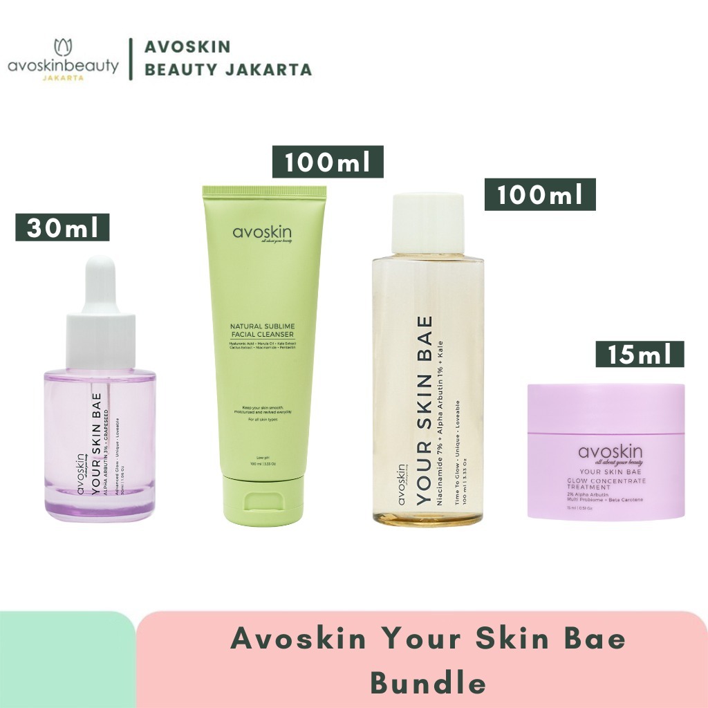 Jual [Paket-A Mencerahkan] Avoskin Bright & Glow with Alpha Arbutin ...