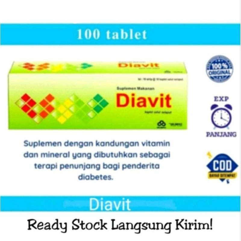 Jual Diavit Box isi 100 Kaplet Multivitamin & Mineral untuk Penderita ...