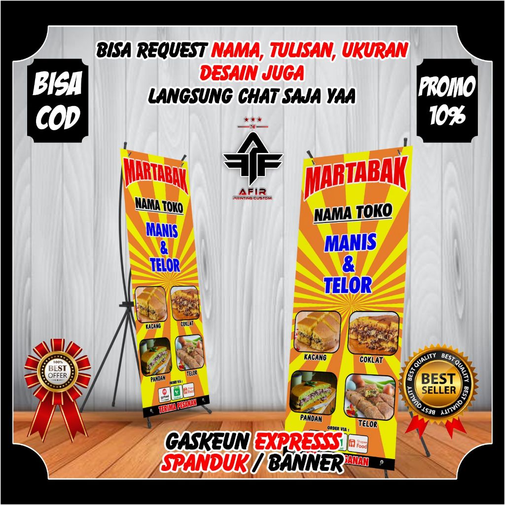 Jual X Banner Spanduk Berdiri Potrait Martabak Viral Matabak Manis ...