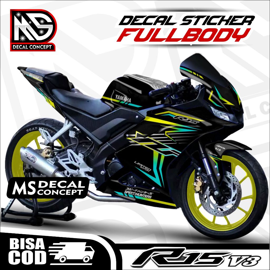 Jual (TERBARU) STIKER Decal R15 V3 Sticker Decal Motor Yamaha R15 V3 ...