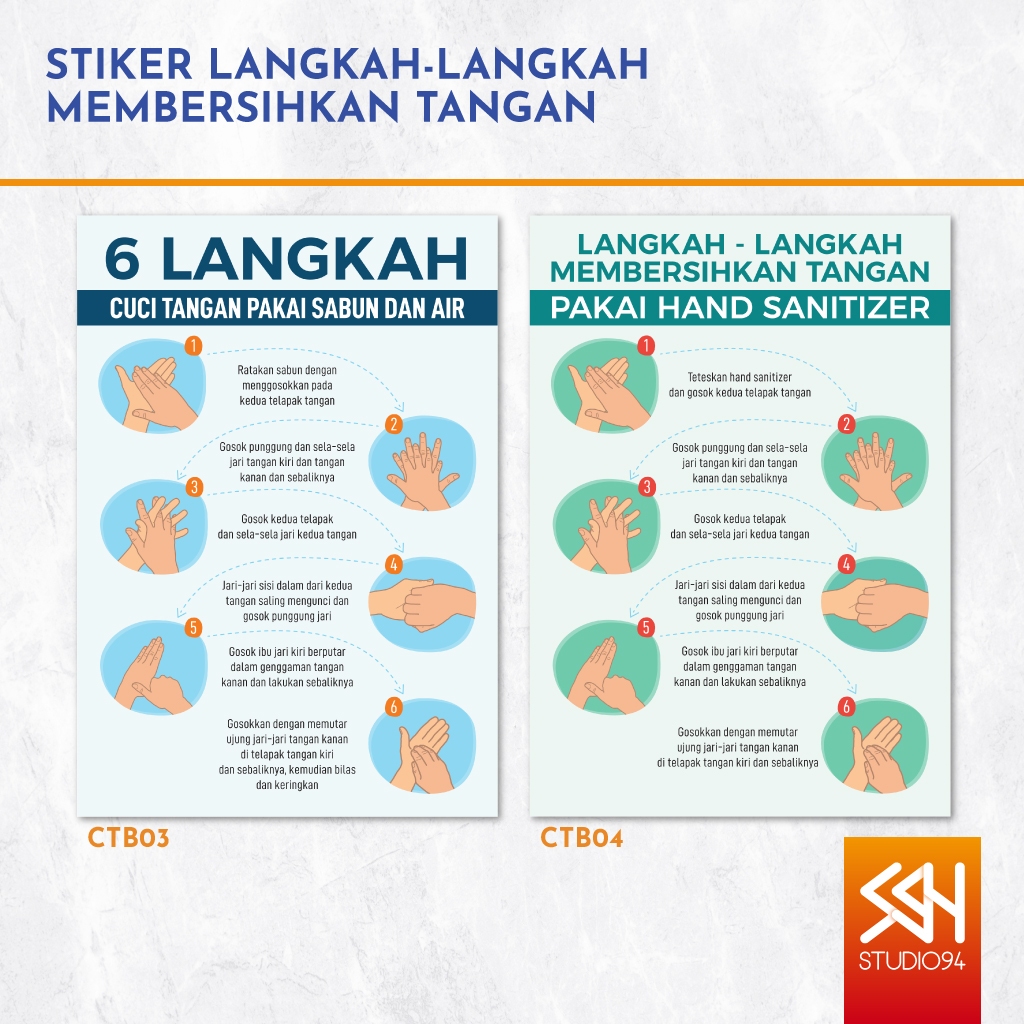 Jual Sticker Panduan | Stiker Cara | MEMBERSIHKAN TANGAN MENGGUNAKAN ...