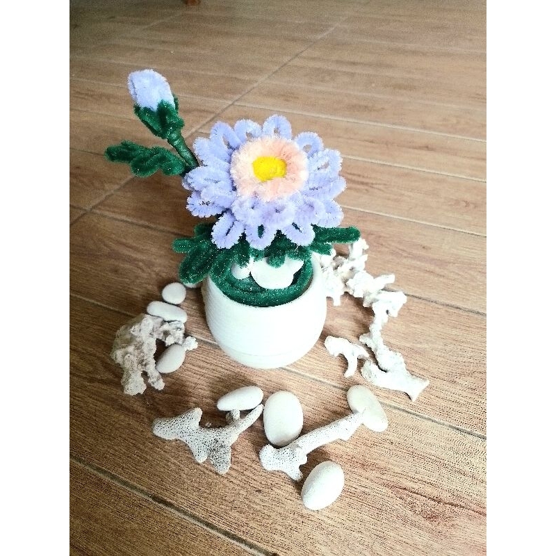 Jual pipe cleaner flower/Bunga Kawar Bulu pot bulat | Shopee Indonesia