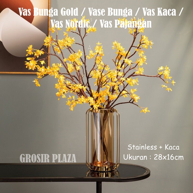 Jual Vas Gold / Vas Bunga / Vase Bunga / Vas Kaca / Vas Nordic / Vas ...