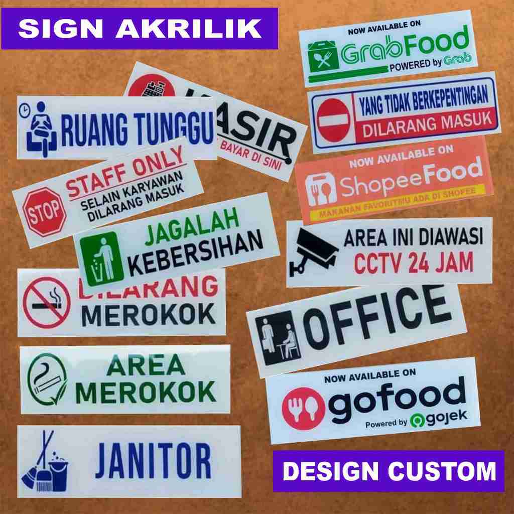Jual Sign Akrilik Tanda Ruangan Custom Tulisan | Shopee Indonesia