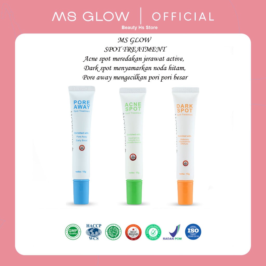Jual Ms Glow Acne Spot Treatment Dark Spot Treatment Pore Away ...