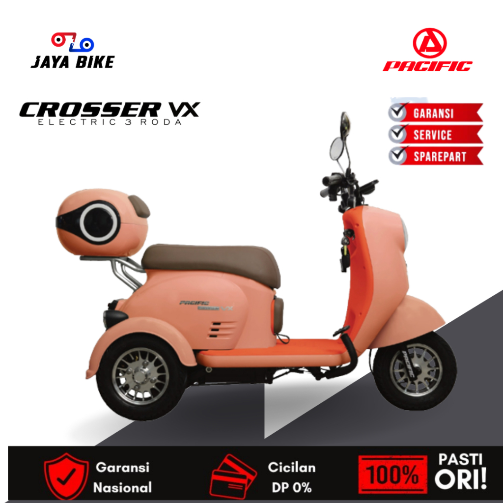 Jual Sepeda Motor Listrik PACIFIC CROSSER VX Electric E Bike Roda Tiga | Shopee Indonesia