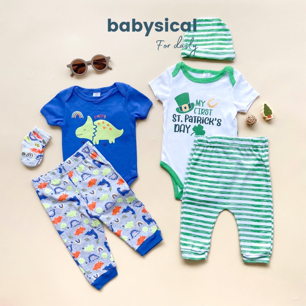 Jual BABYSICAL 0-9 Bulan SET 3IN1 BABY CUTE - Set Baju Anak Bayi Jumper ...
