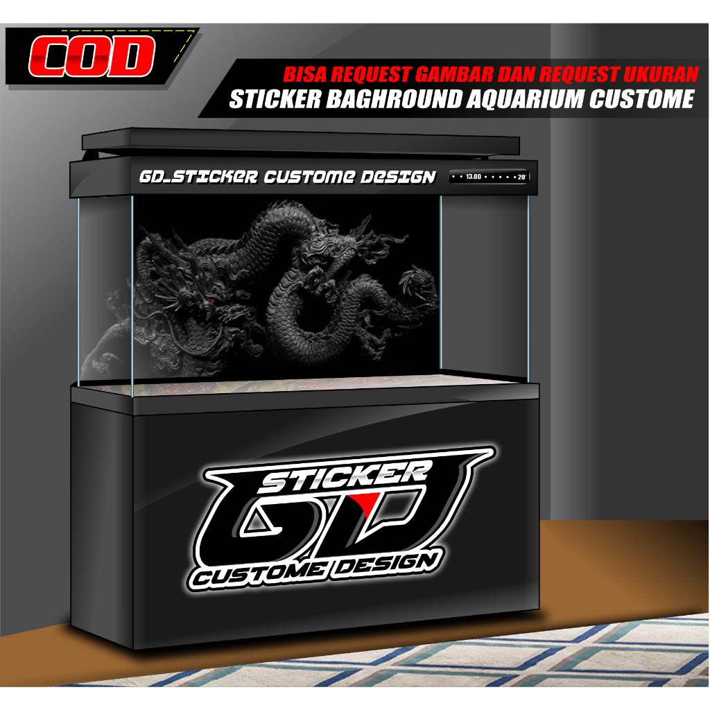 Jual STICKER AQUARIUM / BACKGROUND AQUARIUM / WALLPAPER AQUARIUM NAGA ...