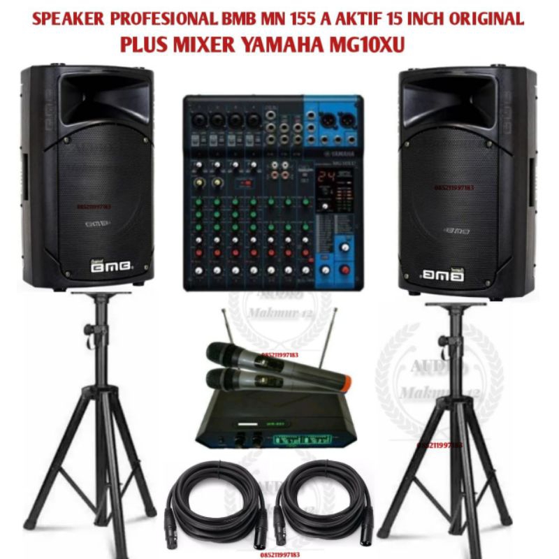 Jual Paket Sound System BMB 15 Inch Aktif MN115A MN 115A Komplit Mixer ...