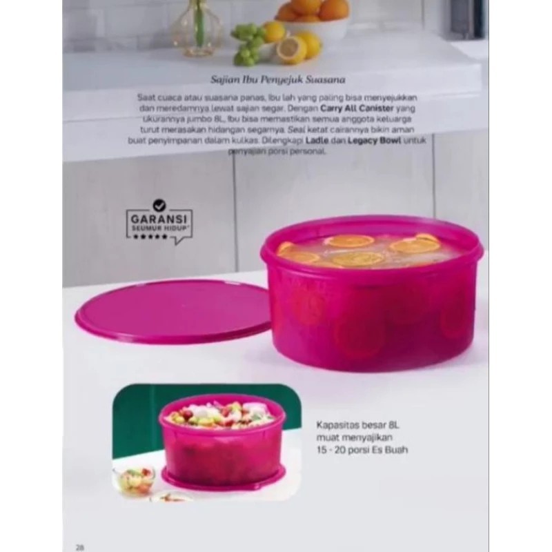 Jual Tupperware carry all canister with lade toples bulat | Shopee ...