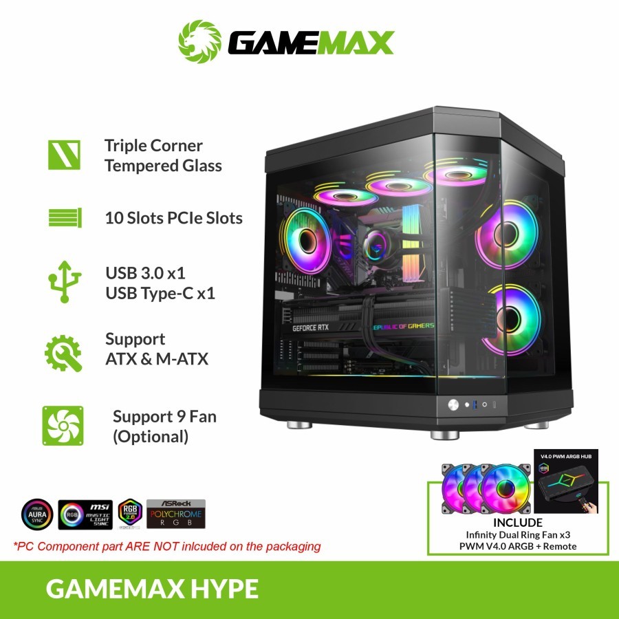 Jual Casing PC Gamemax HYPE Premium Mid-Tower ATX PC case | Shopee ...