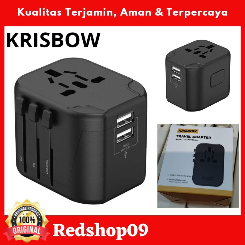 Jual ACE KRISBOW UNIVERSAL TRAVEL ADAPTER USB / CONVERTER COLOKAN ...