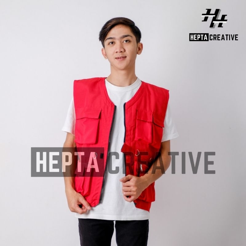 Jual [HEPTA CREATIVE] ROMPI CARGO MERAH ROMPI VEST TACTICAL ROMPI ...
