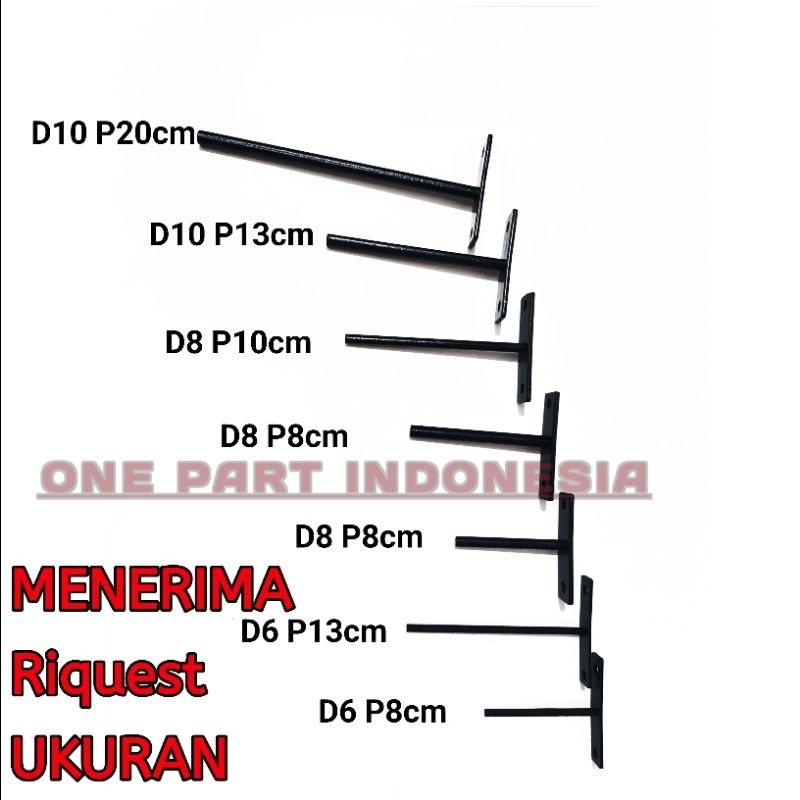 Jual Bracket Rak Ambalan melayang ( Free Fischer + sekrup) rak dinding ...