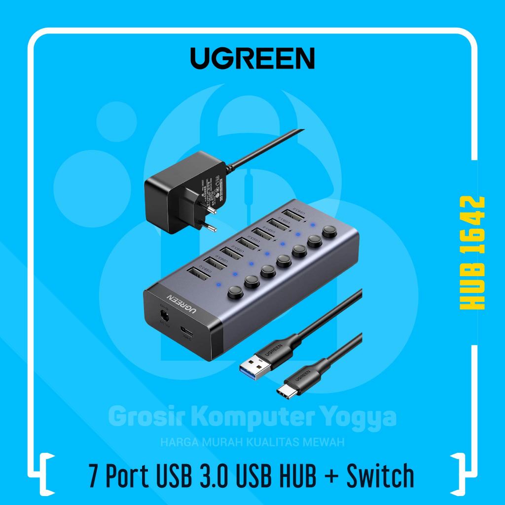Jual Ugreen 7 Port USB 3.0 High Speed Charging & Transfer USB HUB + Switch | Shopee Indonesia