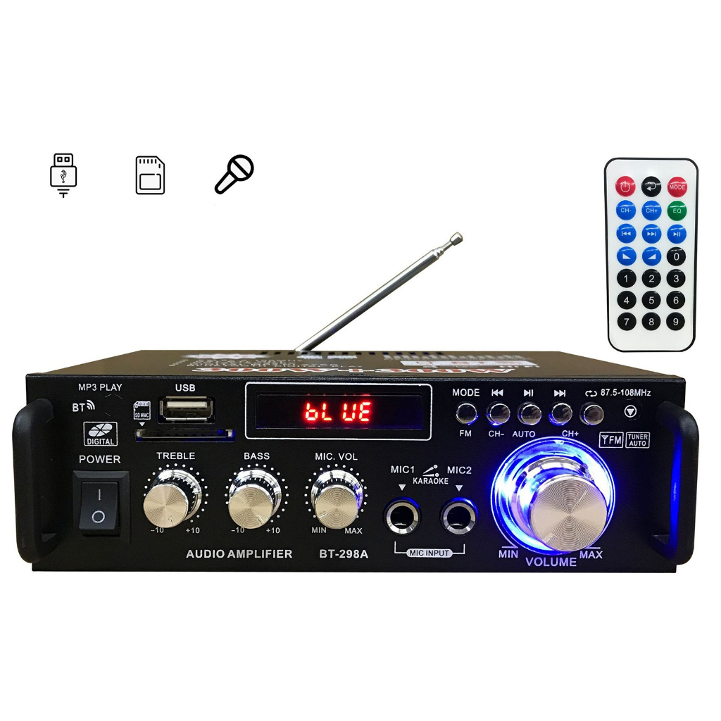 Jual 300W+300W Digital Hifi Bluetooth Stereo Audio Amplifier Fm Radio Usb BT-198E Amplifier ...