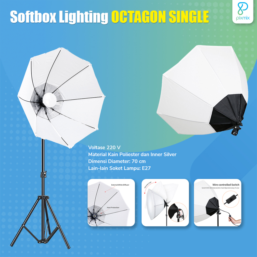 Jual Softbox Octagon Single Socket / Lampu Studio Foto | Shopee Indonesia