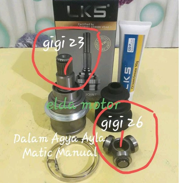 Jual CV Joint Dalam As Roda Depan Dalam Agya Ayla Matic Manual 1000cc | Shopee Indonesia