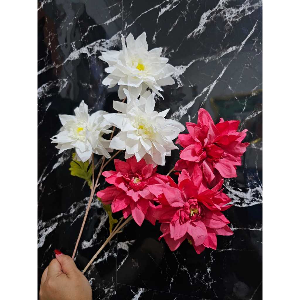 Jual Bunga Dahlia Premium Bunga Palsu Wedding Dekorasi Bunga Plastik ...