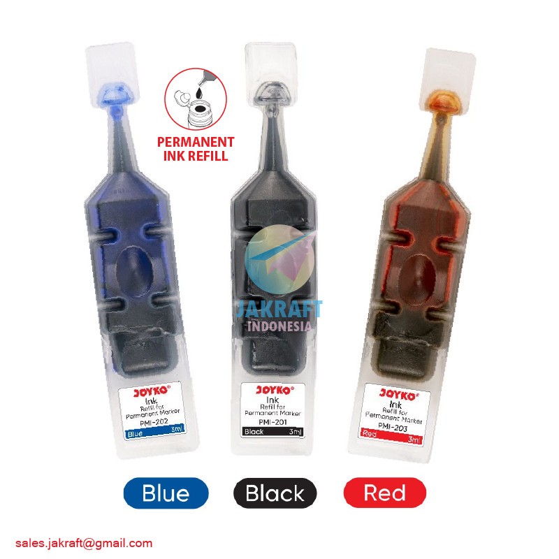 Jual JOYKO Tinta Refill Spidol Permanen PMI-201 HITAM Permanent Ink ...