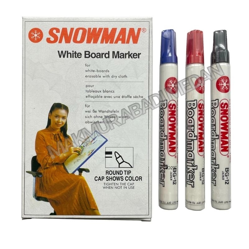 Jual (1 Pcs) Spidol Snowman Whiteboard BG-12/Spidol Papan Tulis/Spidol ...