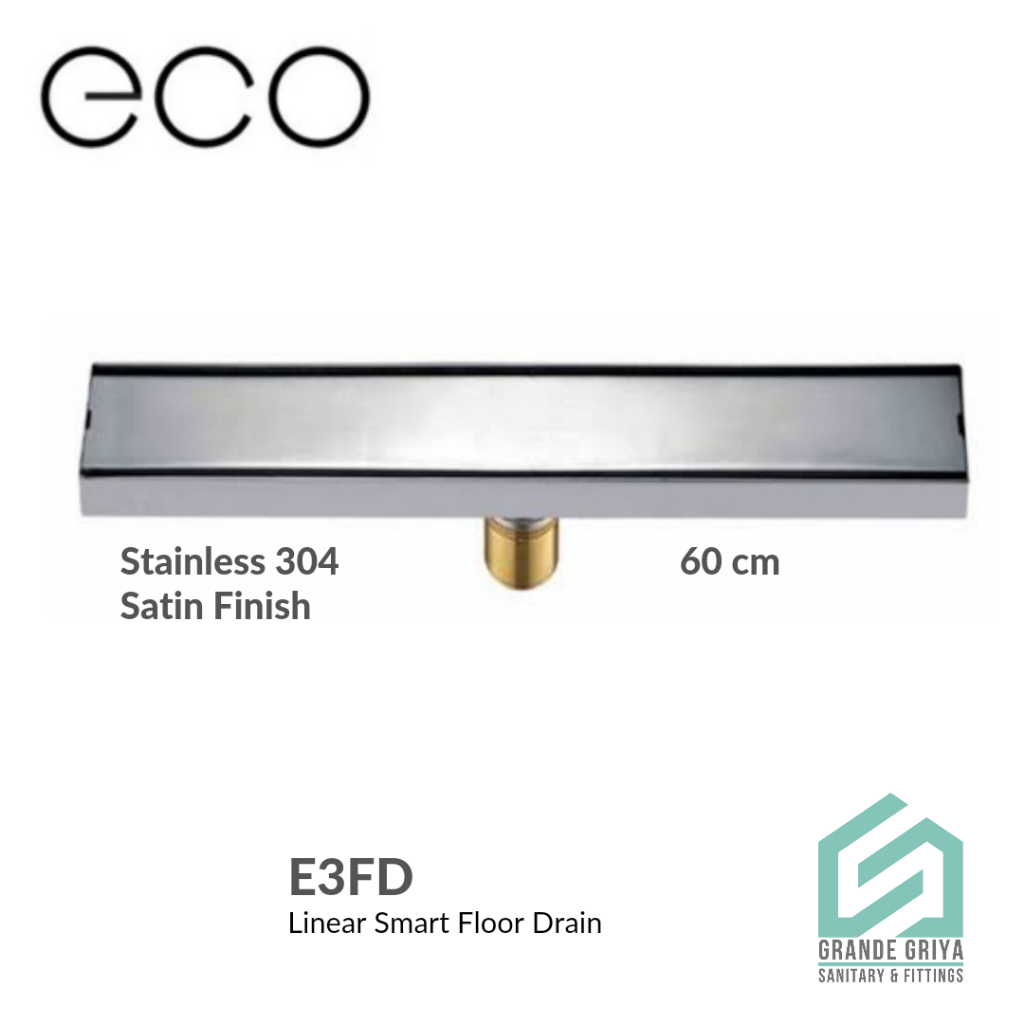 Jual ECO Linear Smart Floor Drain Stainless Saringan Got 60 cm E3FD | Shopee Indonesia