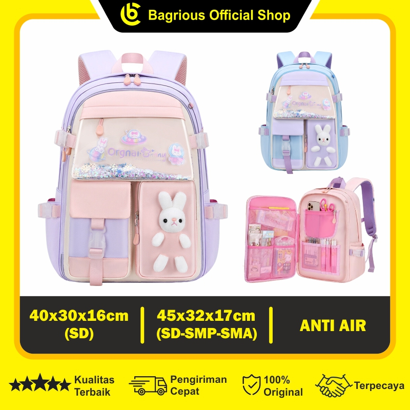 Jual Tas Sekolah Anak Perempuan Tas Ransel Sekolah Wanita Import Tas Sekolah Cewek SD SMP SMA ...