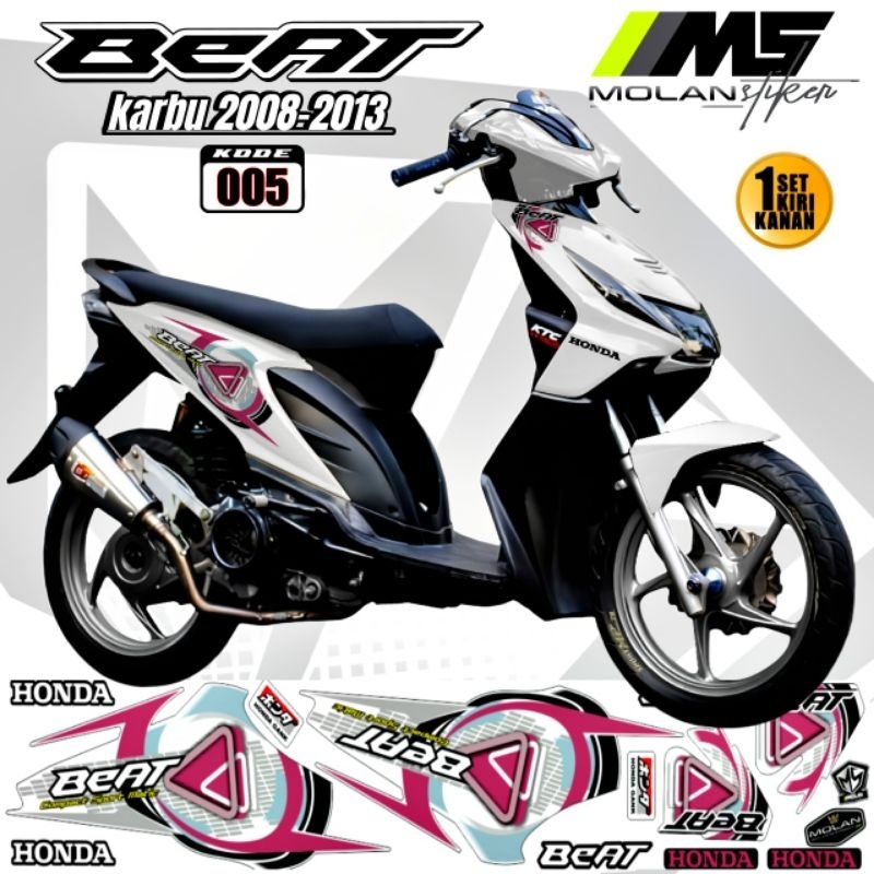 Jual Decal Sticker Striping Variasi Motif Ori Beat 2009/2010 Beat Karbu ...