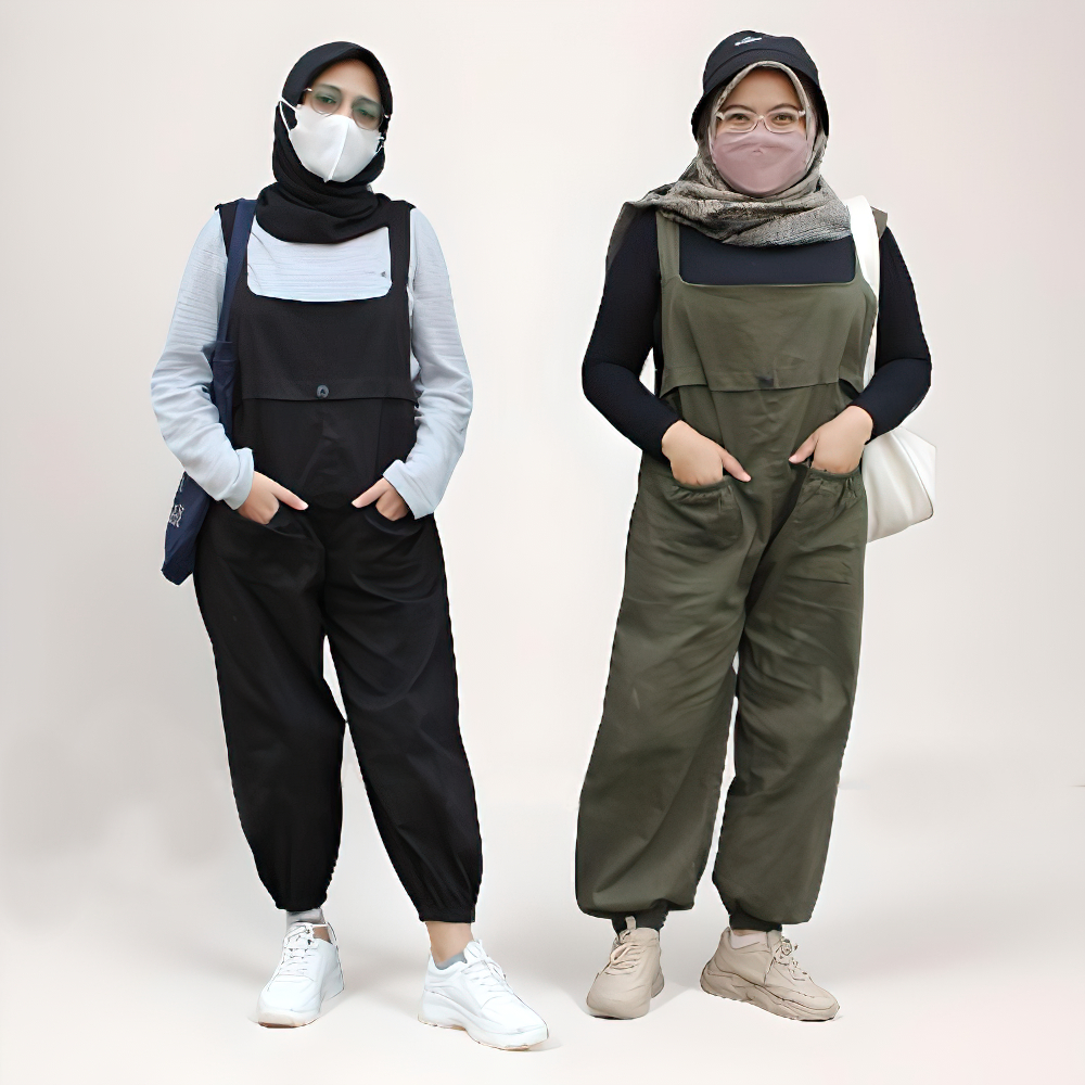 Jual Baju Kodok Wanita Korean Style Katun Twill Premium Overall Jumpsuit Virall Kekinian Motif ...
