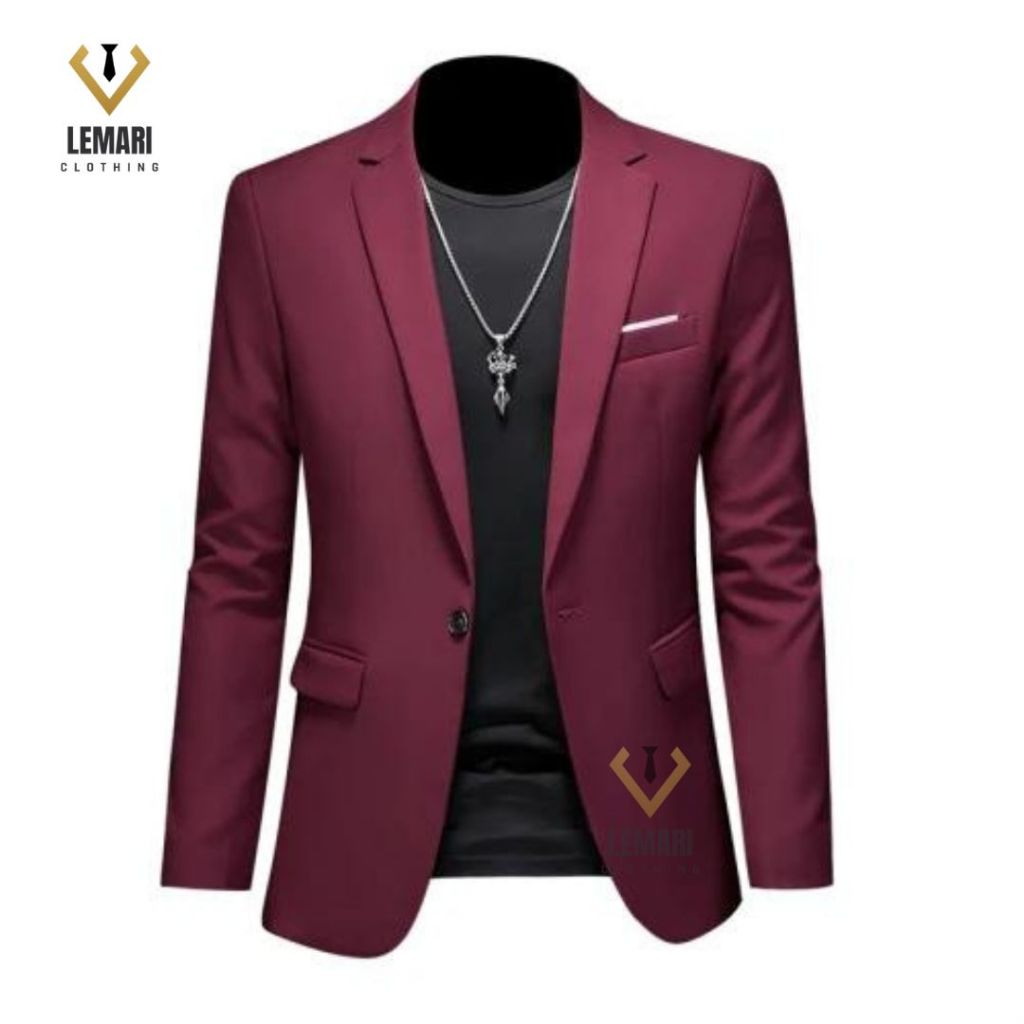 Jual Jas Blazer Formal Pria Kancing Satu Slim Fit Premium Wisuda ...