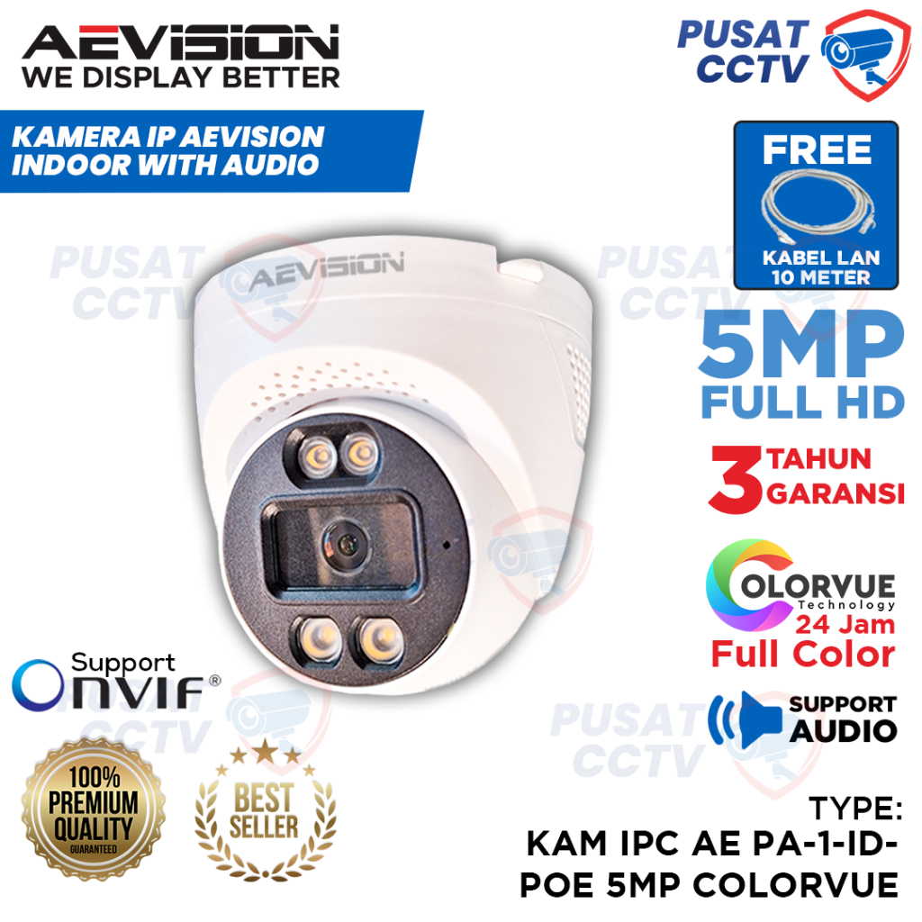 Jual Kamera CCTV Aevision IP Camera 5MP With Audio, Full HD 2560P ...