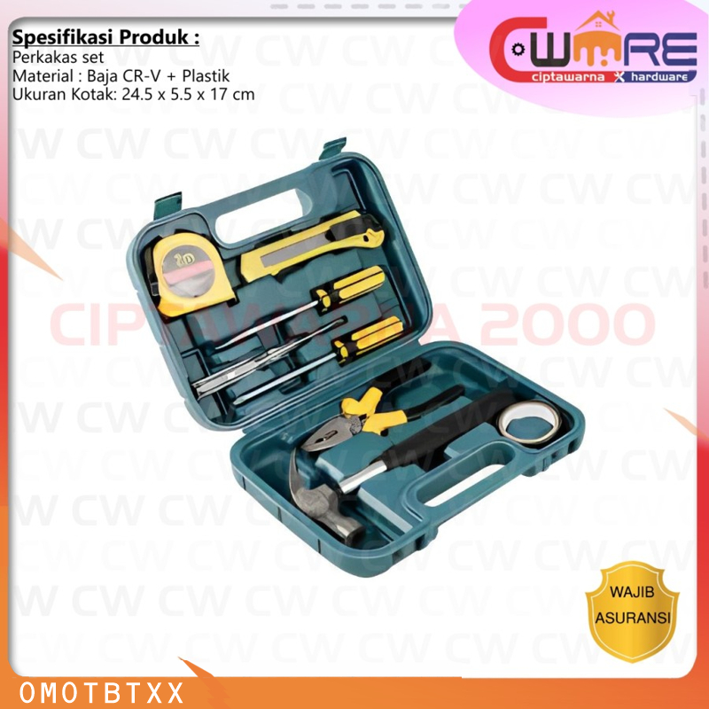 Jual Alat Tool Box Set Kit Servis Perkakas Palu Tang Obeng Cutter ...
