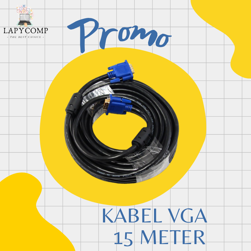 Jual Kabel VGA Panjang 15 Meter Gold High Quality / Kabel VGA ...