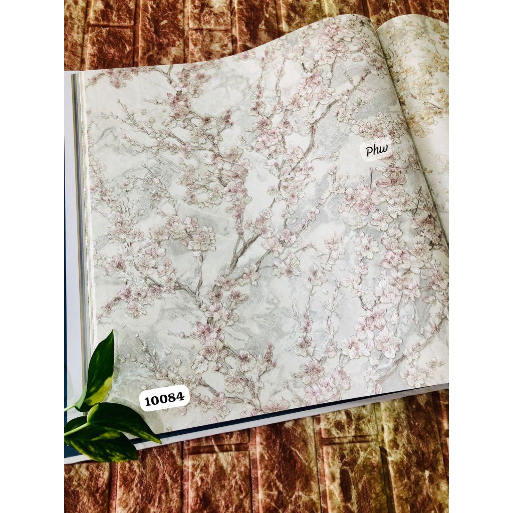Jual WALLPAPER DINDING MOTIF BUNGA SAKURA PINK BIRU KUNING MINIMALIS ...