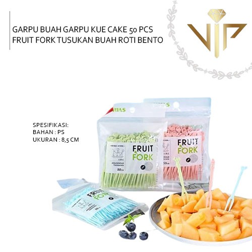Jual VIP Garpu Buah Garpu Kue Cake 50 Pcs Fruit Fork Tusukan Buah Roti ...