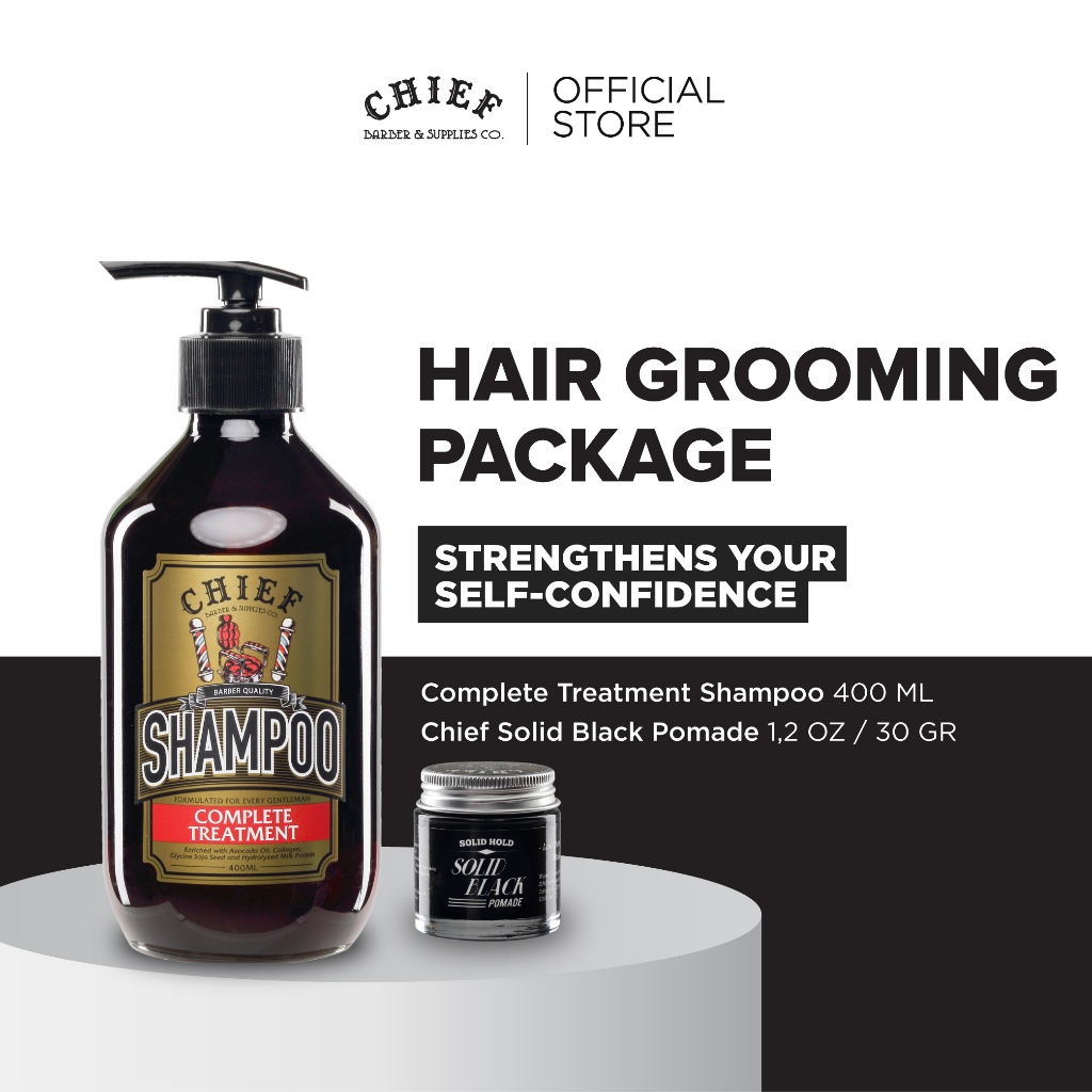 Jual CHIEF HAIR PACKAGE (Pomade Solid Black 1oz + Shampoo CT 400ml ...