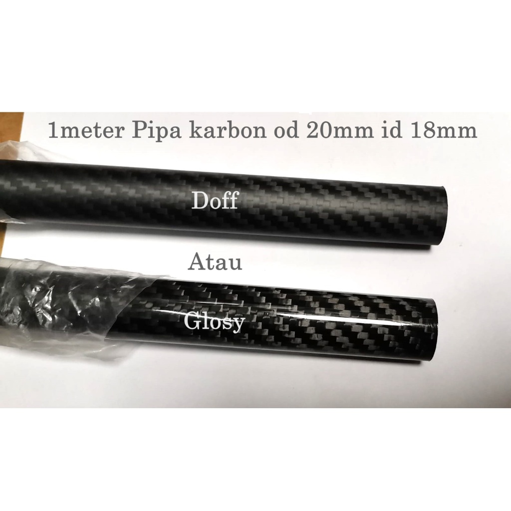 Jual 1meter OD 20MM ID 18mm 3K Pipa carbon tube karbon diameter OD 20mm ID 18mm tebal 1mm 3K ...
