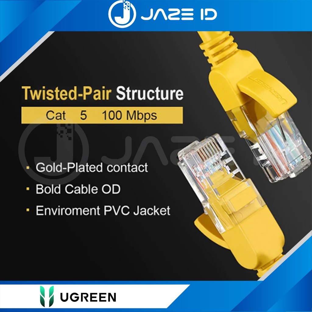 Jual Ugreen Kabel LAN Cat5e Cat5 UTP Gigabit Ethernet RJ45 Network 1m ...
