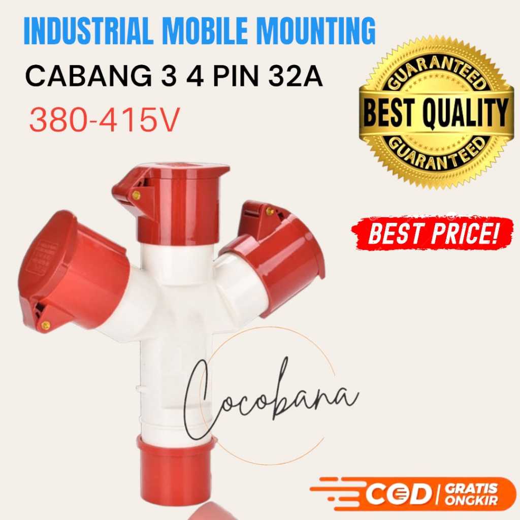Jual INDUSTRIAL MOBILE MOUNTING SOCKET CABANG 3 4P 32A IP44 (1024 ...