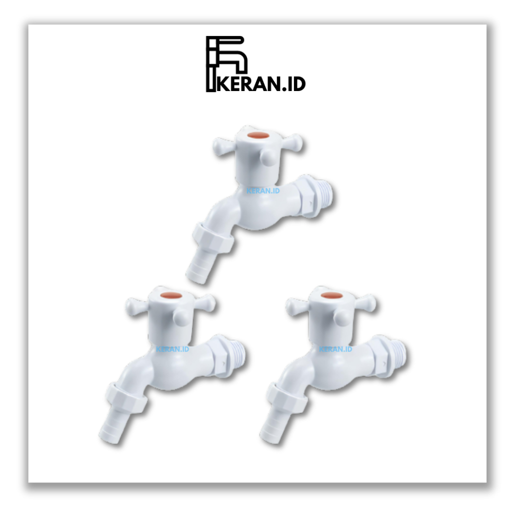 Jual [KERAN.ID] Kran Air Keran Tembok Bahan Plastik Engkol Baling ...
