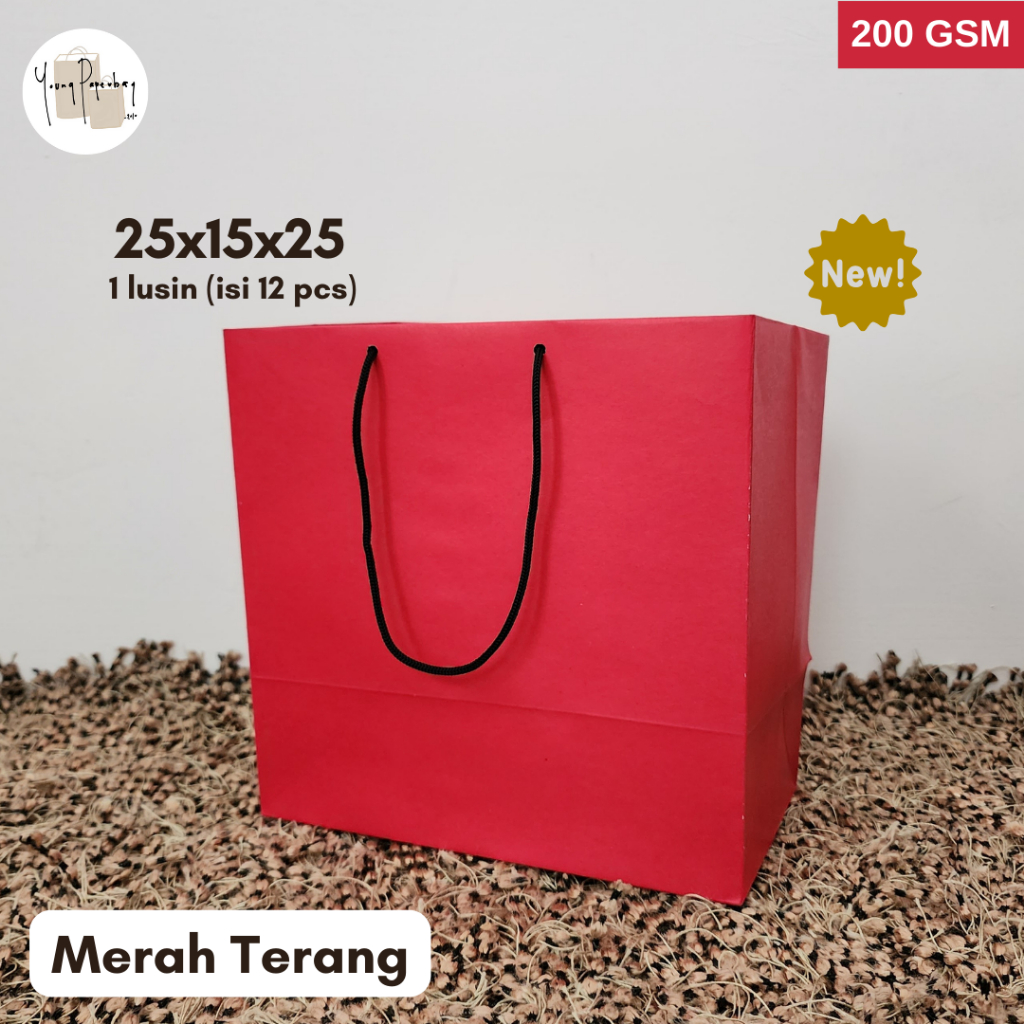 Jual Paper Bag/Tas Kertas Paperbag Color Warna Series Kraft 25 x 15 x ...