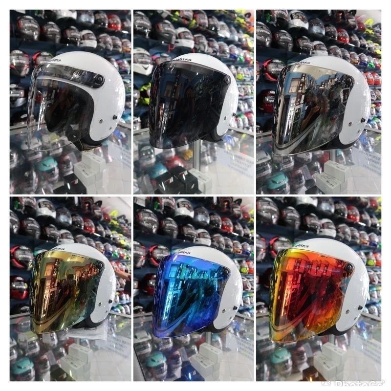 Jual Visor Flat Bogo Retro Model Venom Open / Kaca Datar Helm Bogo ...