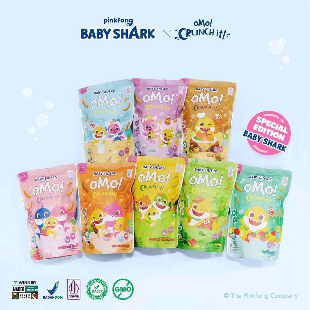 Jual OMO! Crunch X Baby Shark Series / Snack Bayi Usia 9 Bulan+ 25 gr ...