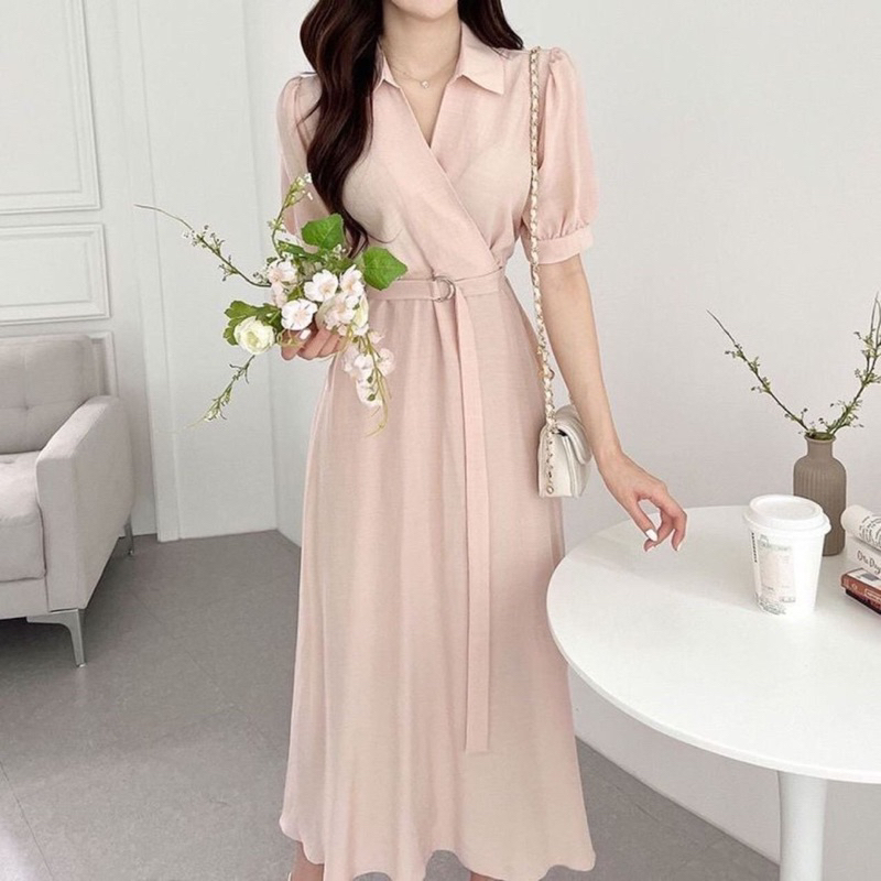 Jual Ornella Dress Simple Basic Plain Chic Minimalis Korean Style ...